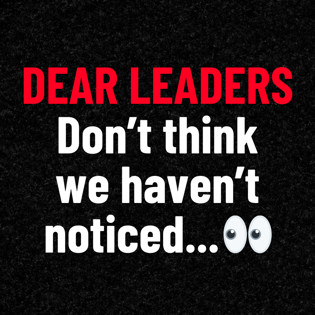 Dear Leaders: don’t think we haven’t noticed you’re not building the ...